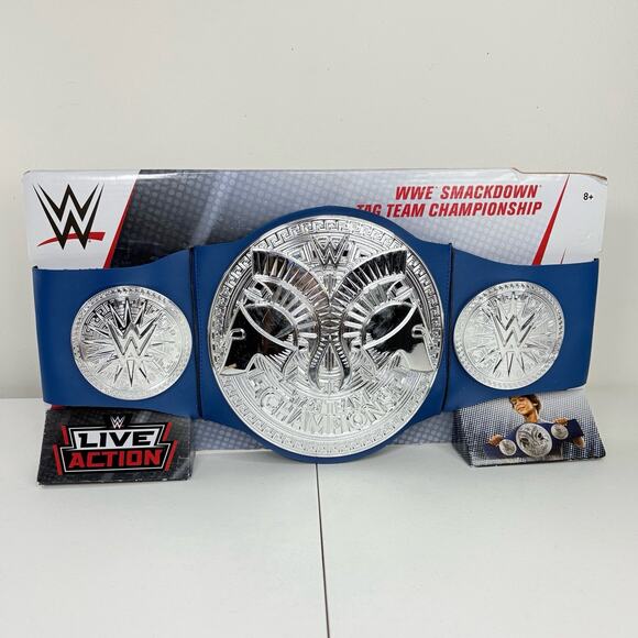 WWE | Toys | Wwe Tag Team Smackdown Championship Belt Spartan Crest Toy ...
